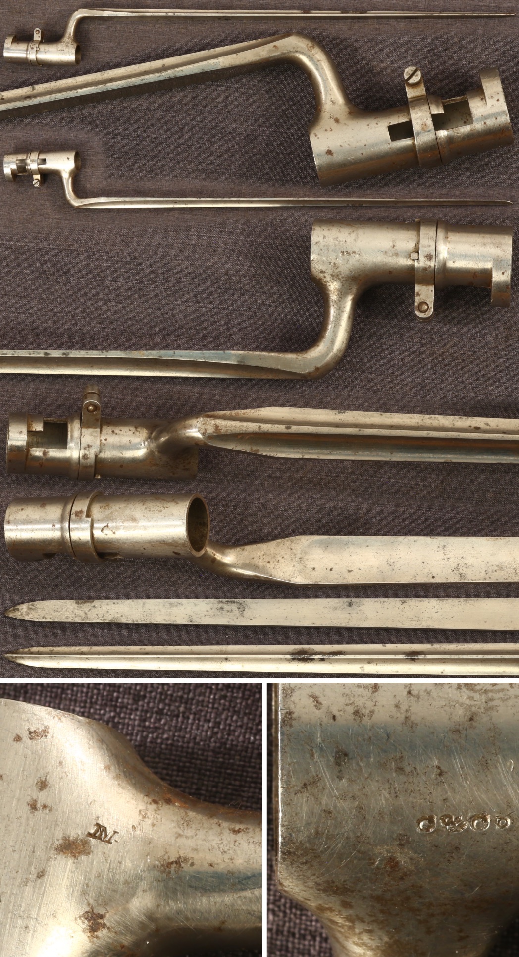 Sharps/Spencer rifle socket bayonet marked "C&Co"