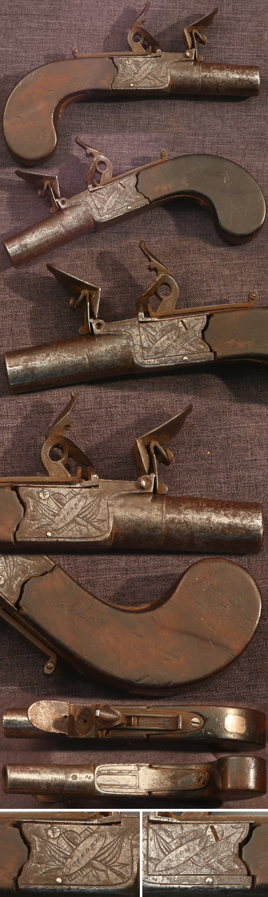 gundersonmilitaria.com - "YOXFORD" flintlock boxlock pistol