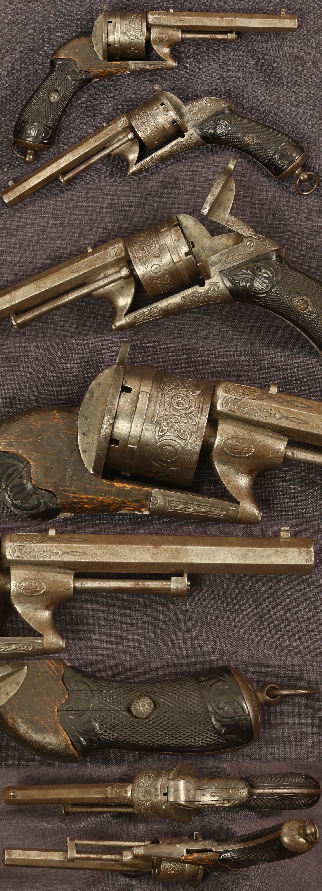 gundersonmilitaria.com - unusual extrafancy Pinfire medium frame ...